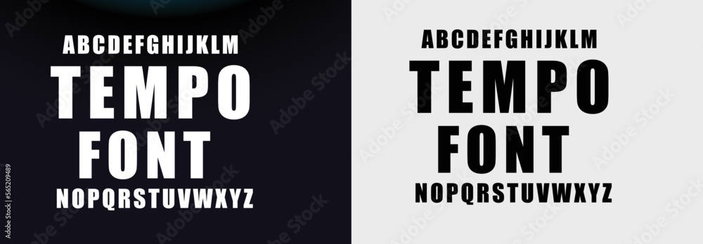 TEMPO , Sports minimal tech font letter set. Luxury vector typeface for ...