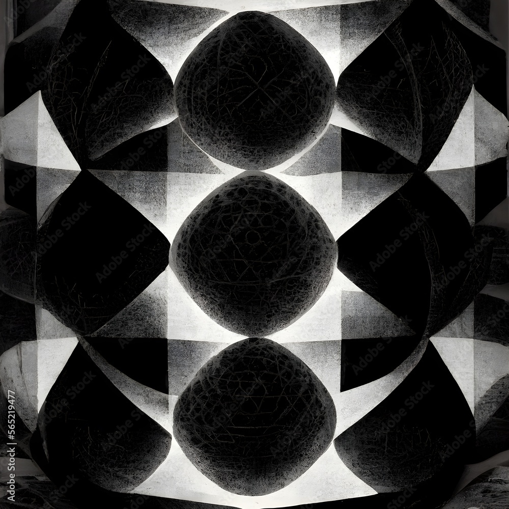 tesseract pattern in style of annie albers 2d wallpaper black and white ...