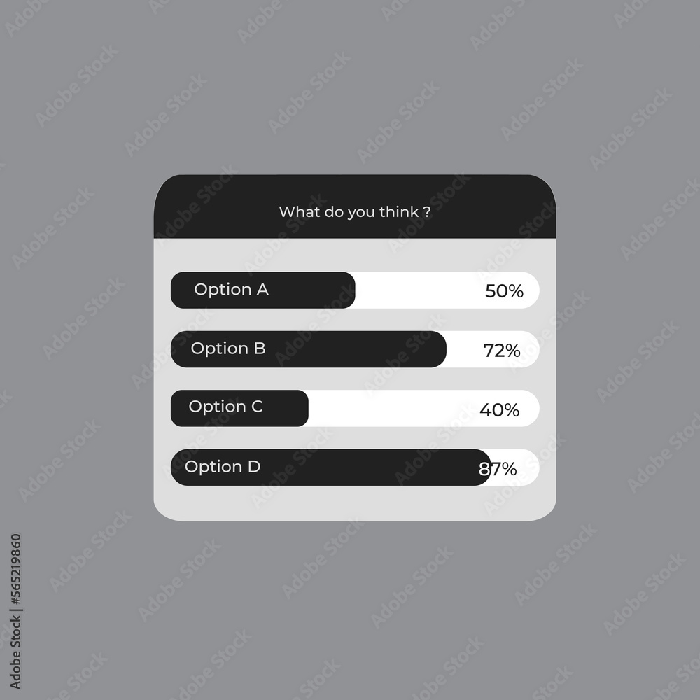 Vector illustration polling with option concept. Instagram Polling ...