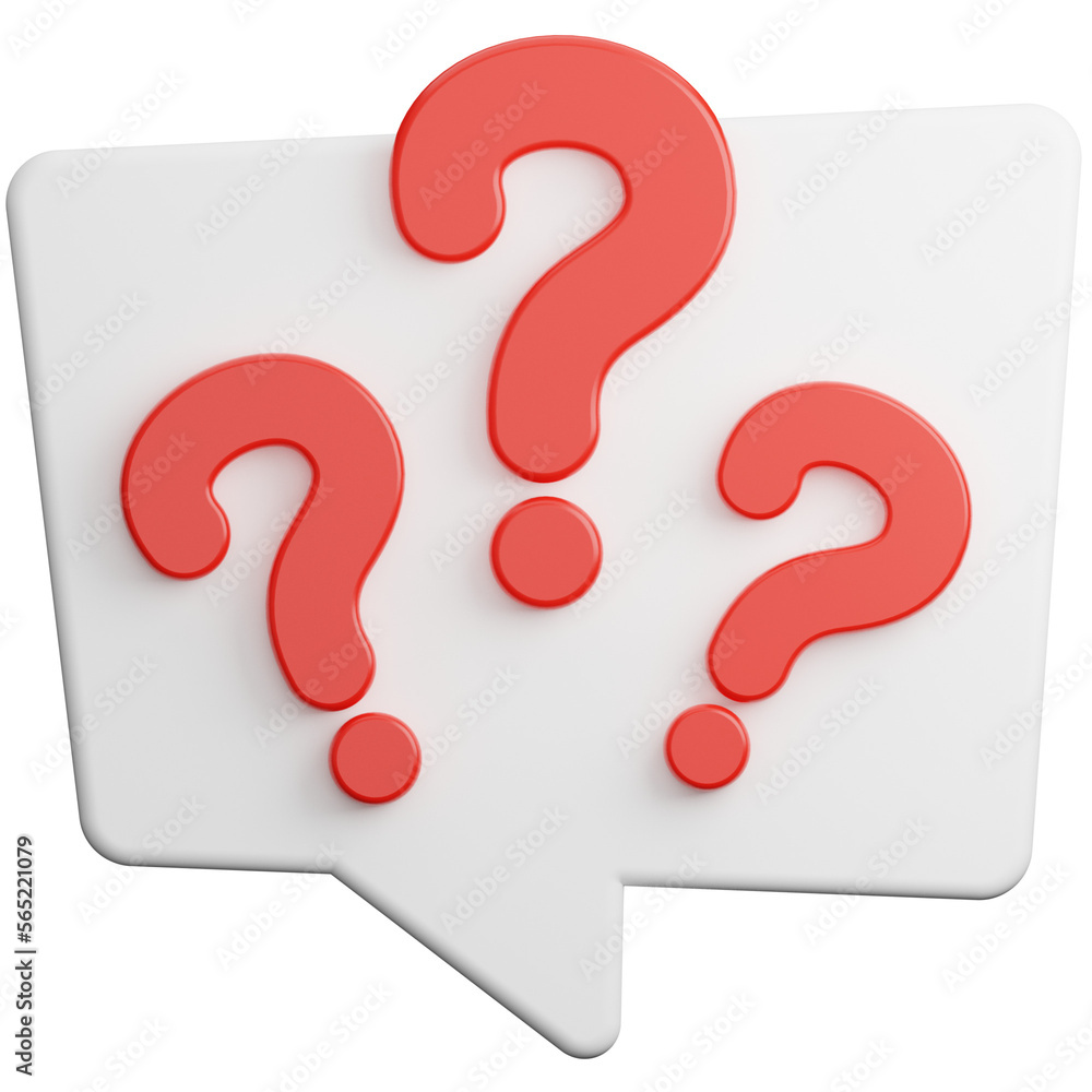 bubble chat with red question mark 3d illustration Stock Illustration ...