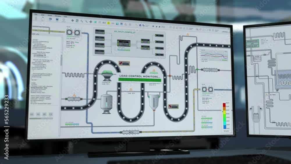 Visualisation of the industrial automated production line at the ...