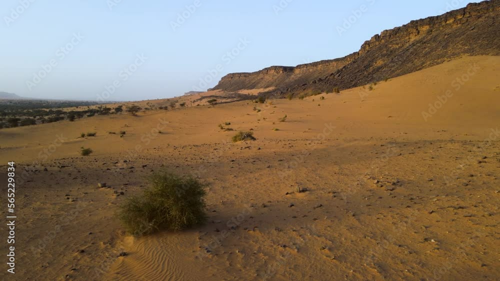 Dry, Arid Landscape in Mauritania Sahara Desert, Africa - Aerial Drone ...