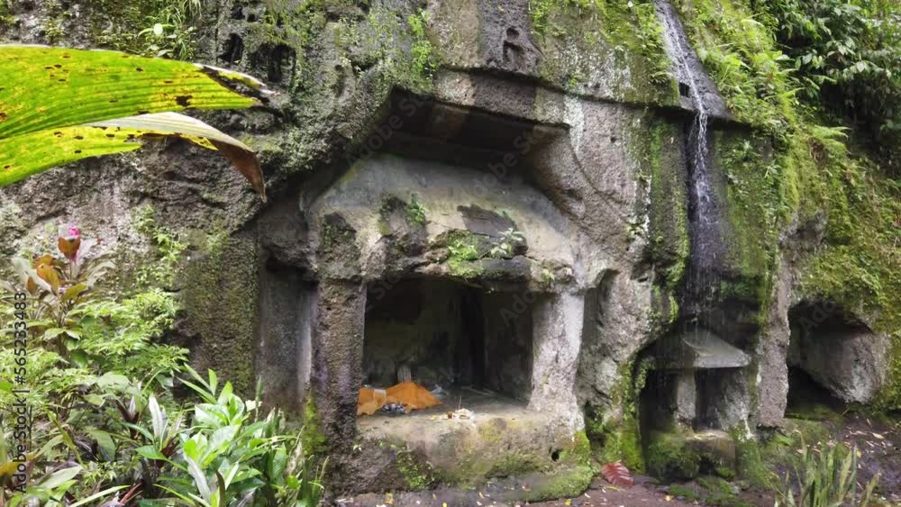 Stockvideon Ancient Cave Archaeological Stone at Goa Garba, Bali ...
