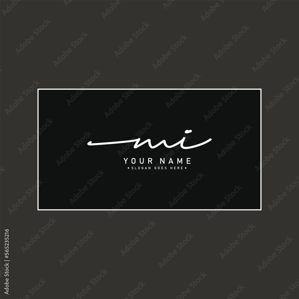 Initial Signature Logo for Letter MI - Vector Logo Template in ...