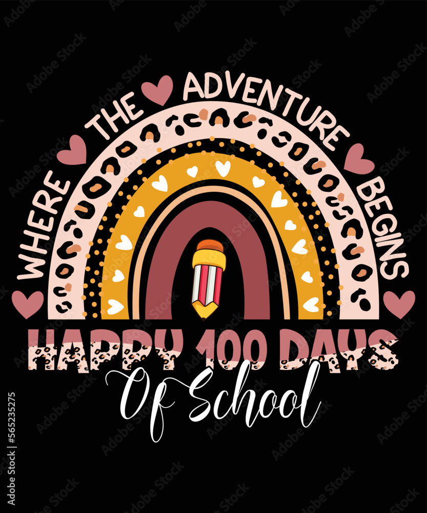 Where The Adventure Begins Happy 100 Days Of School, Happy back to ...