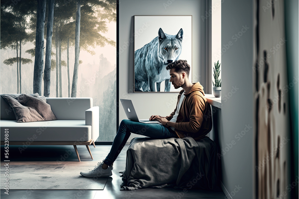 Gen X, Gen Y, Gen Z, Millenial, working, communicating, using a laptop ...