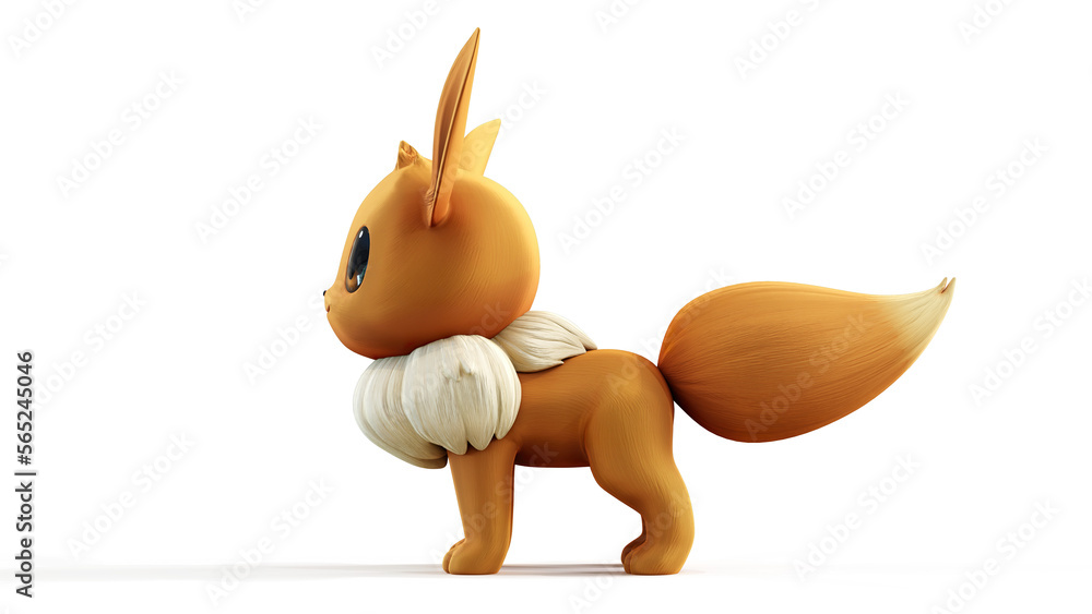 Pokemon Eevee 3d rendering PNG on transparent background with shadow ...