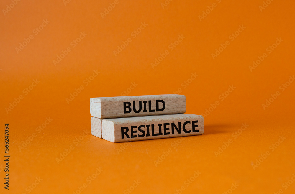 Build resilience symbol. Wooden blocks with words Build resilience ...