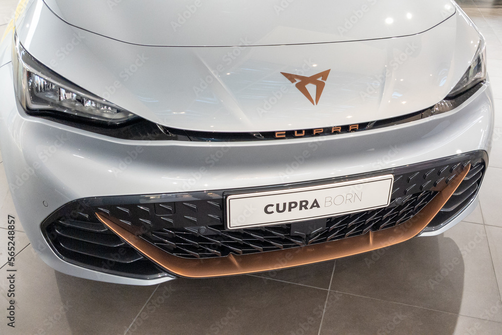 seat Cupra born electric car brand text and logo sign Spanish company ...