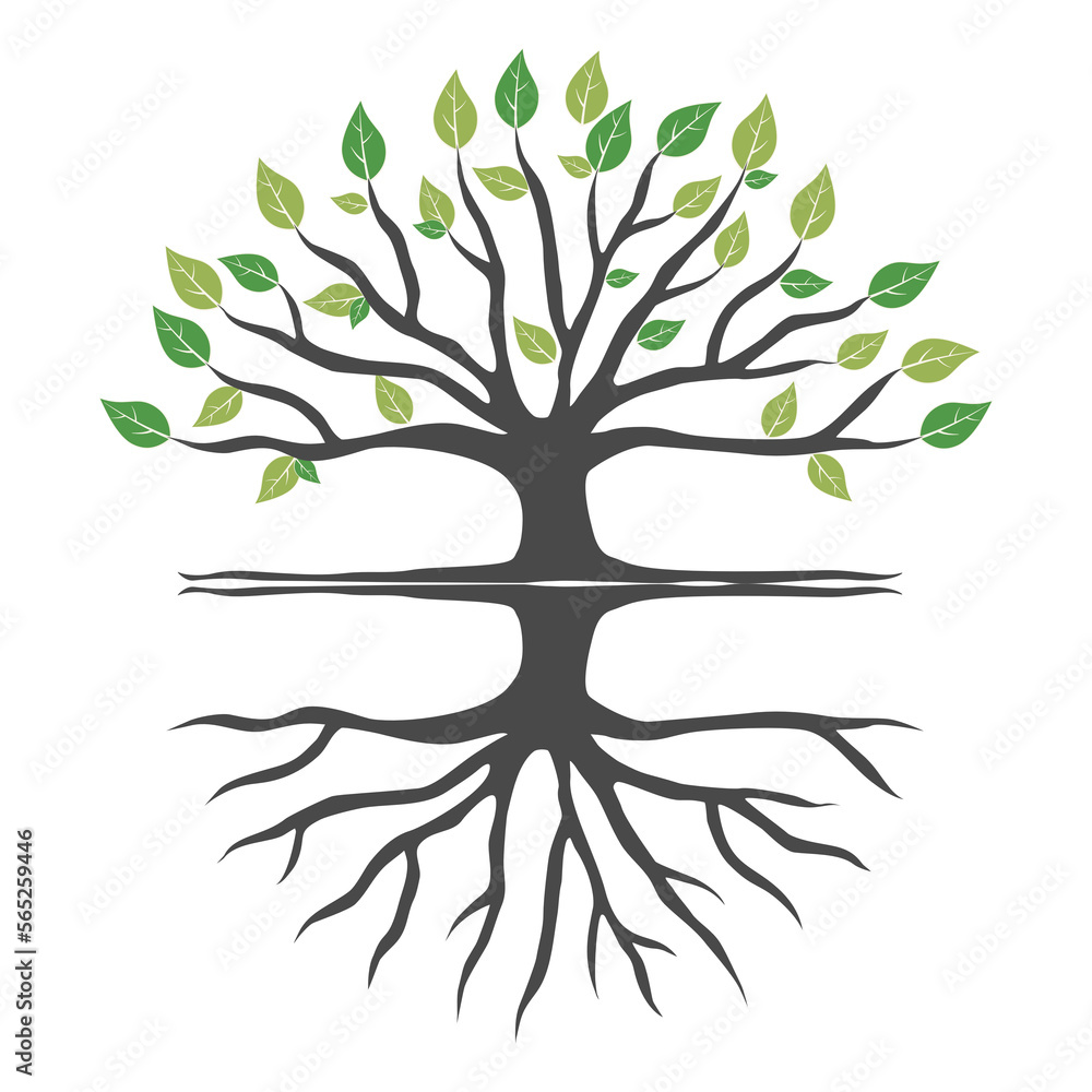Photo A tree with roots illustration is a visual representation of a ...