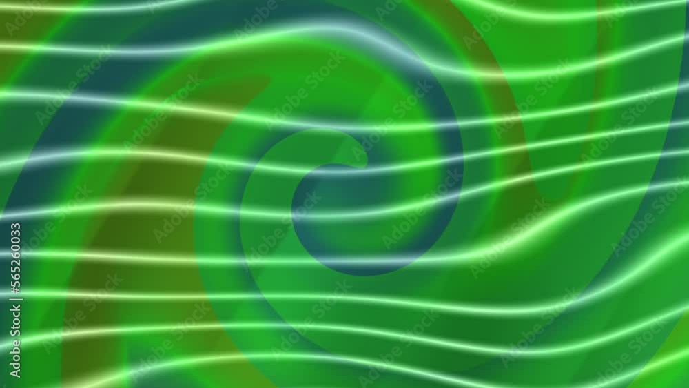 String effect in twirl green background animation. 4k footage PC 2D ...