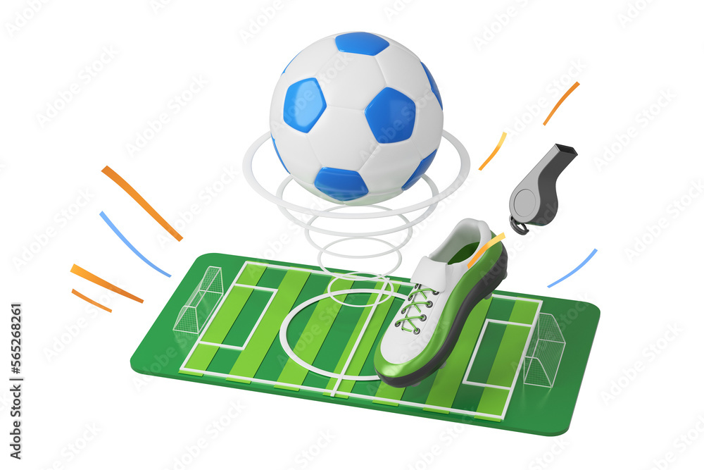 3d football object design. realistic rendering. abstract futuristic ...