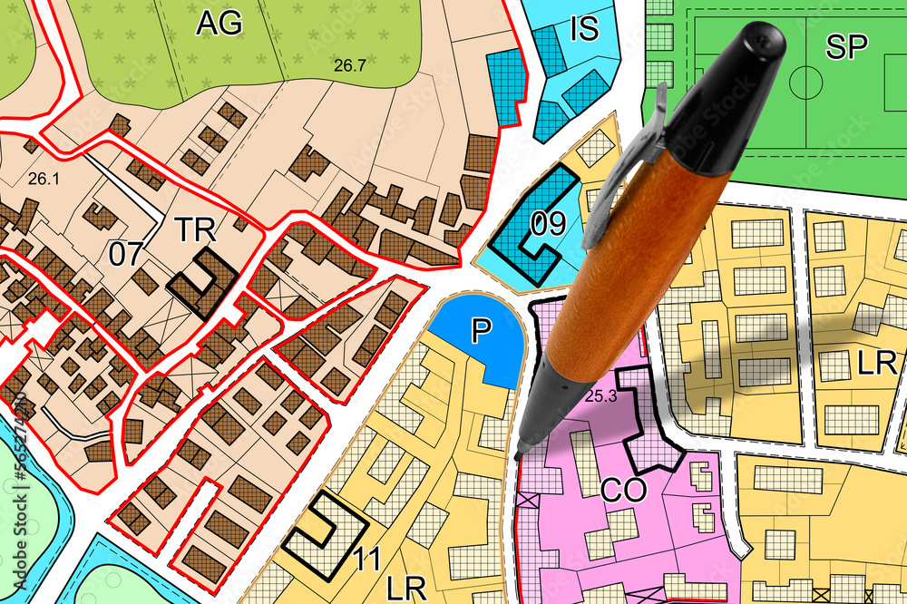 Fotka „Imaginary General Urban Plan concept - Zoning regulations with ...