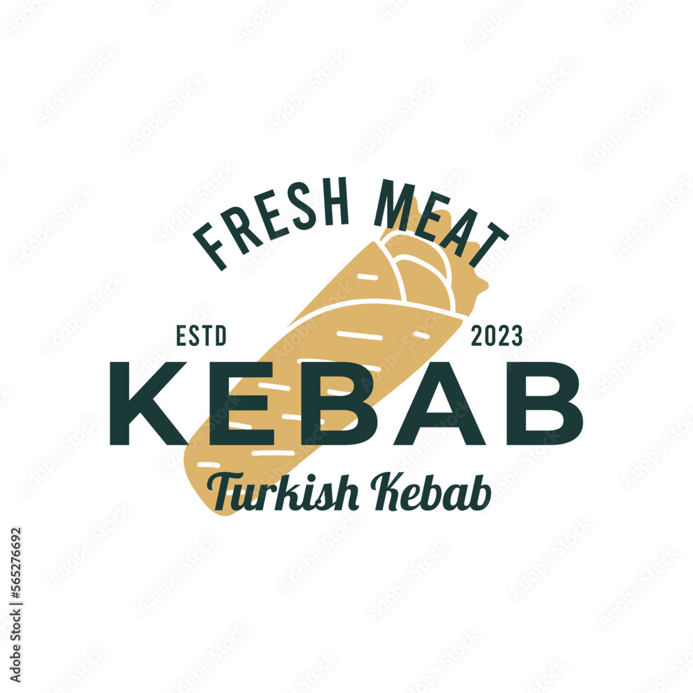 Kebab Design Logo. Vector creative labels for Turkish and Arabian fast ...