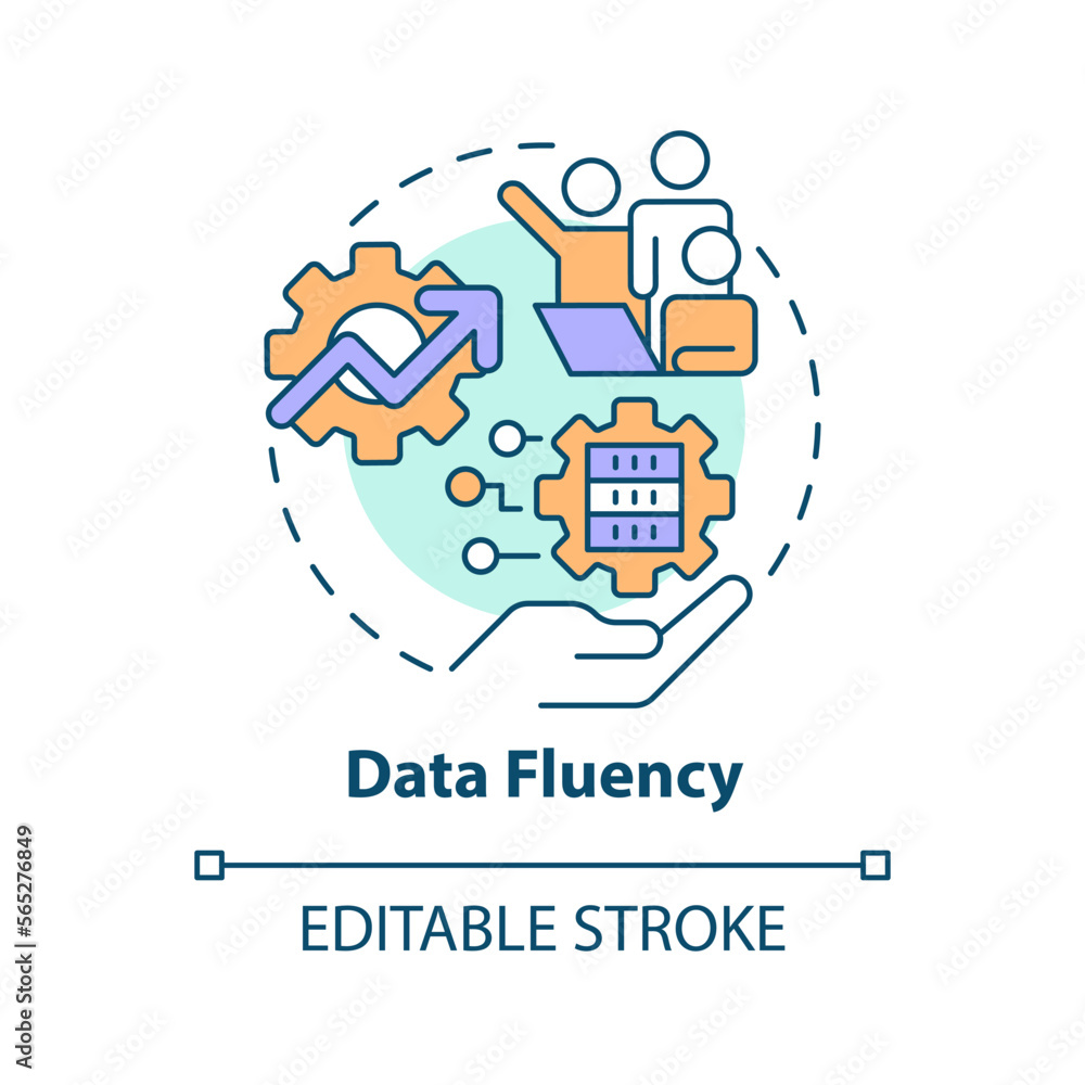 Data fluency concept icon. Improve workflow and activities. ICT ...