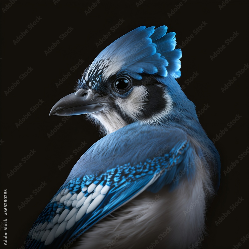 Closeup Photoshoot of Blue Jay Bird 3D Rendering, Generative Ai ...