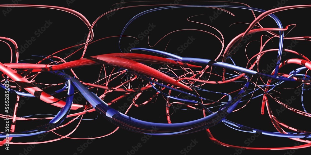Blood vessels, circulatory system, veins and arteries, 3D rendering ...