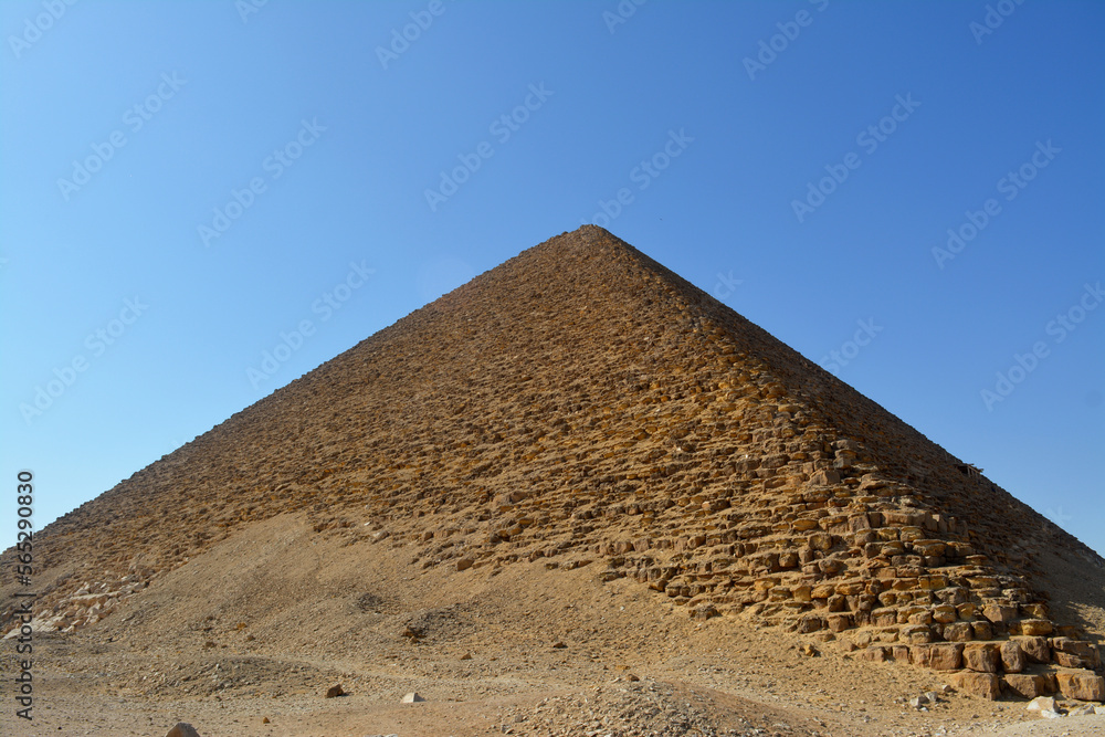 The red north pyramid of Dahshur of king Sneferu, named for the rusty ...