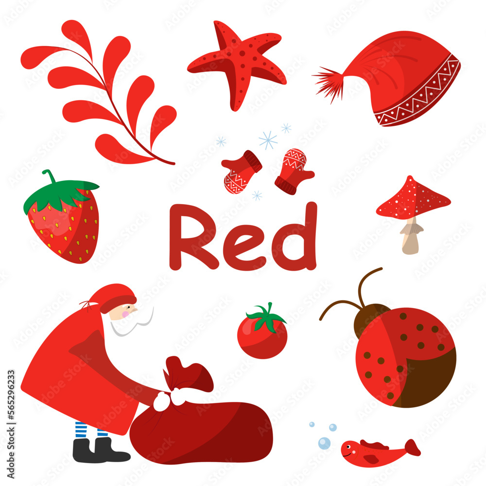 Red color. Flash cards for learning and practicing colors. Worksheet ...