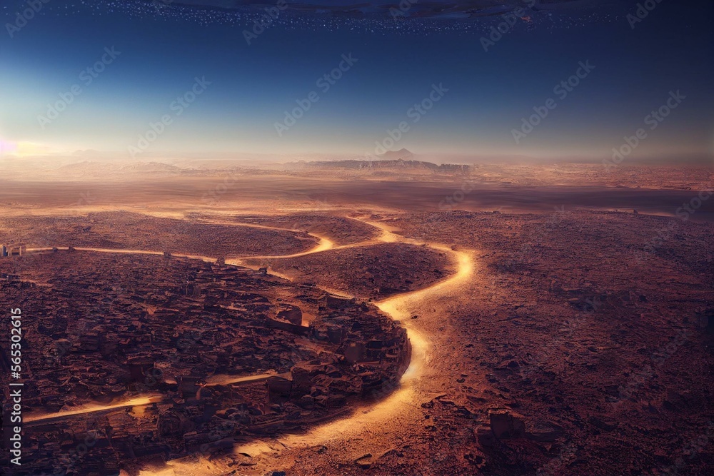 Kingdom of Saudi Arabia Landscape by day - Riyadh. Generative AI Stock ...
