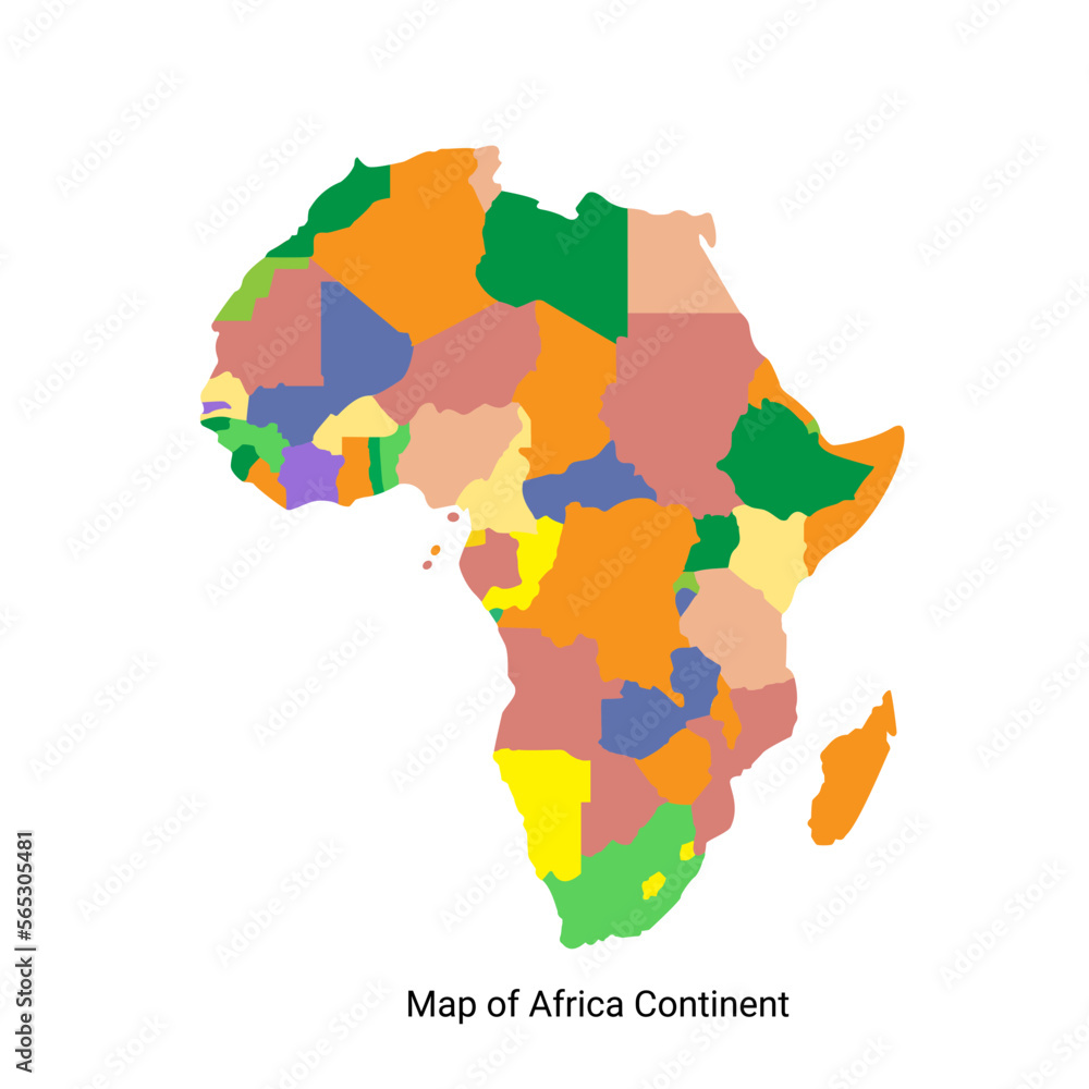 Colorful Map of Africa Africa regions political map with single ...