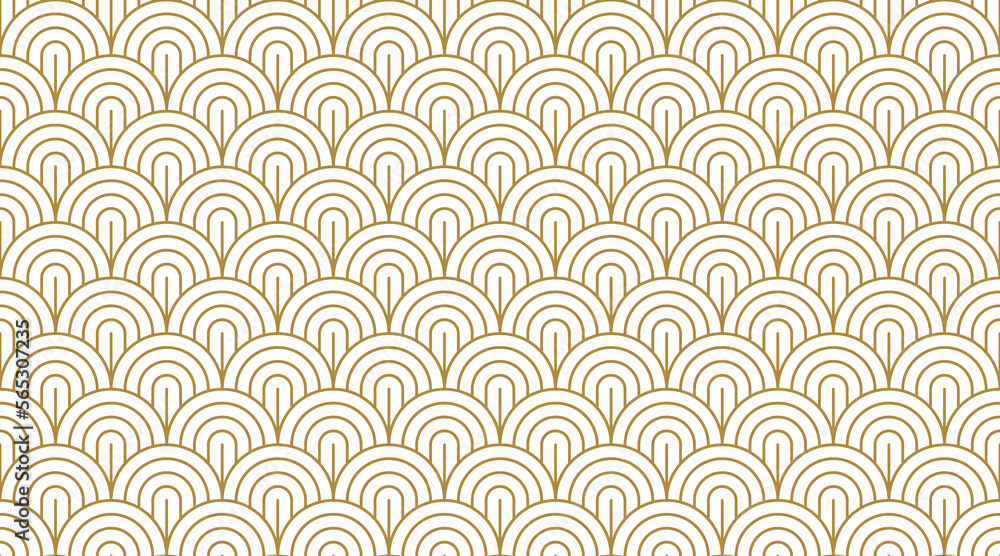 art deco seamless pattern with arc line, luxury geometric repeat ...