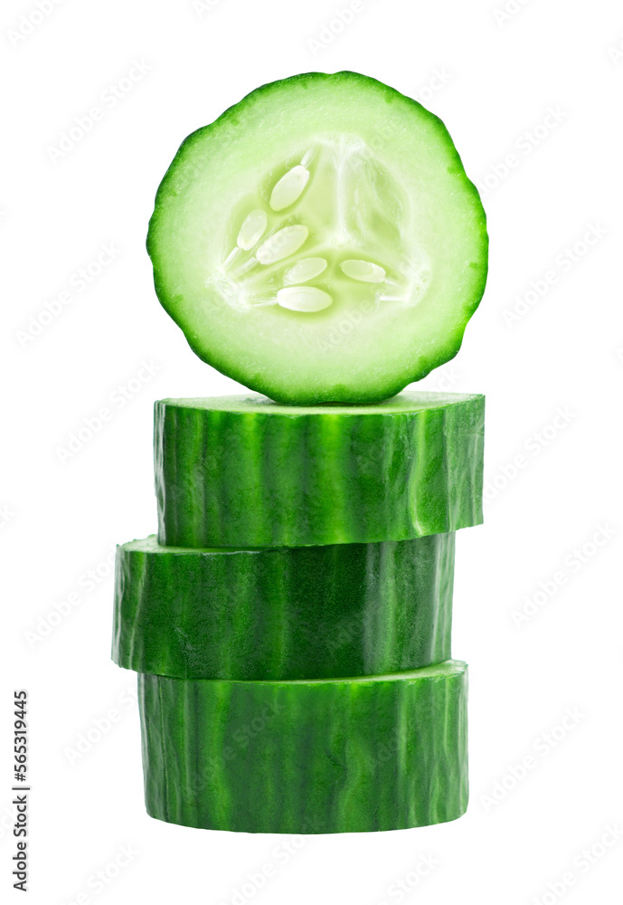 Cucumber slice isolated on transparent background. PNG format Stock ...