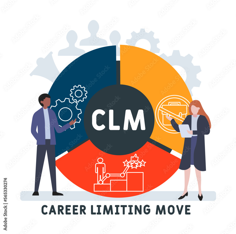 CLM - Career Limiting Move acronym. business concept background. vector ...