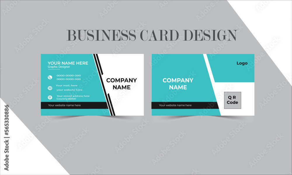 Double-sided creative business card template. Portrait and landscape ...