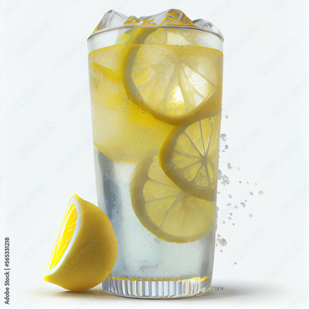 Lemonade | Lemon soda | Lemon drink | Lemonade with isolated white ...
