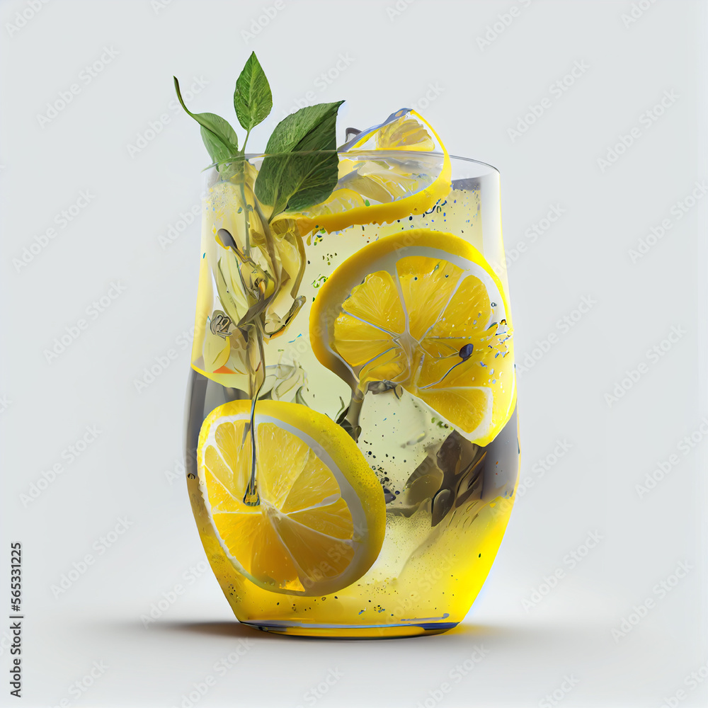 Lemonade | Lemon soda | Lemon drink | Lemonade with isolated white ...