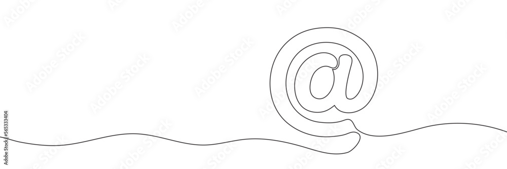 Continuous mail rendering. One line email icon. Stock Vector | Adobe Stock