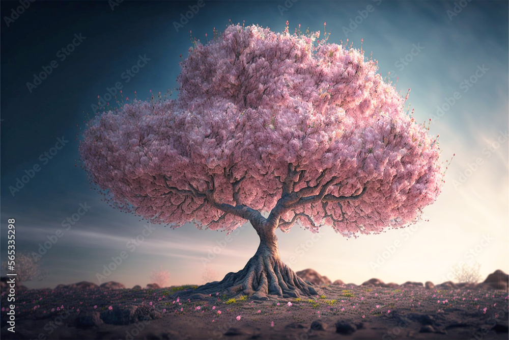 spring time cherry blossom sakura tree, tree of life, hope, lonely tree ...