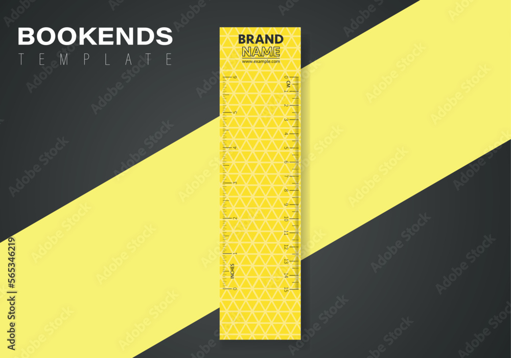 Vertical vector bookmarks design template with ruller and logo space ...