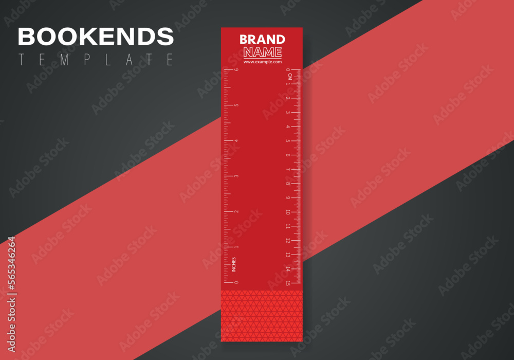 Vertical vector bookmarks design template with ruller and logo space ...