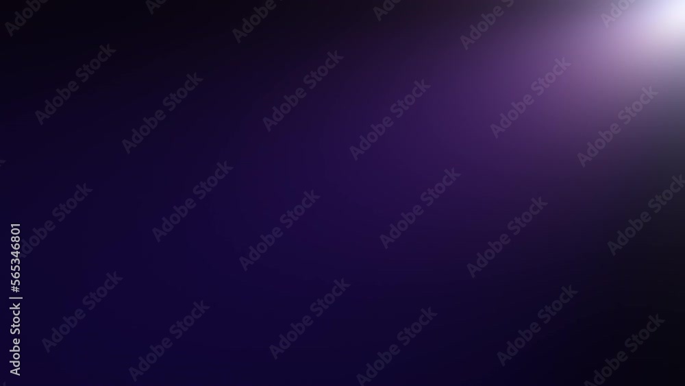 Loop of top right orange blue optical shine lens flares light on dark ...