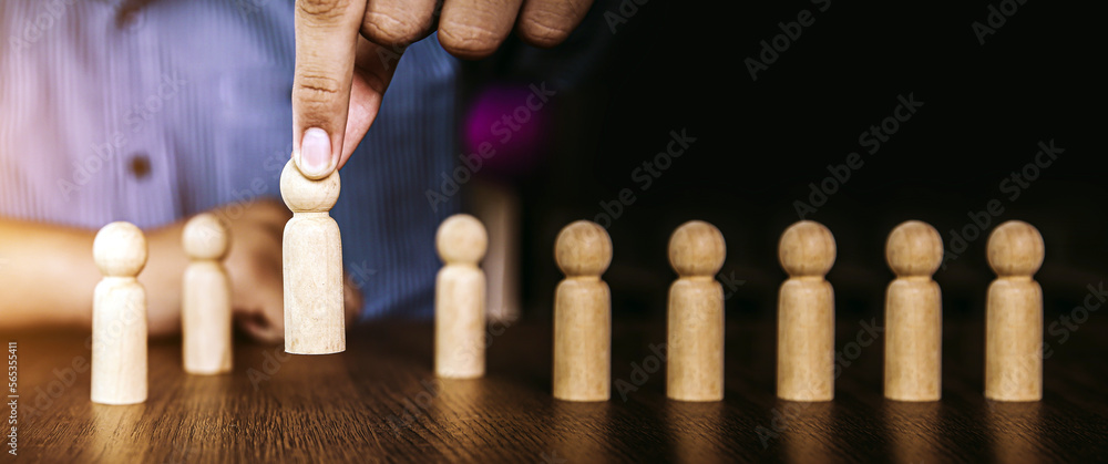 Hand choose wooden doll stand out first the group concept of ...