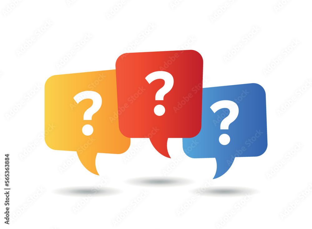 Question mark icon in flat style. Faq vector illustration on isolated ...