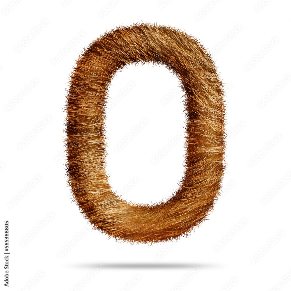 Number 0 design with realistic fur texture Stock Illustration | Adobe Stock