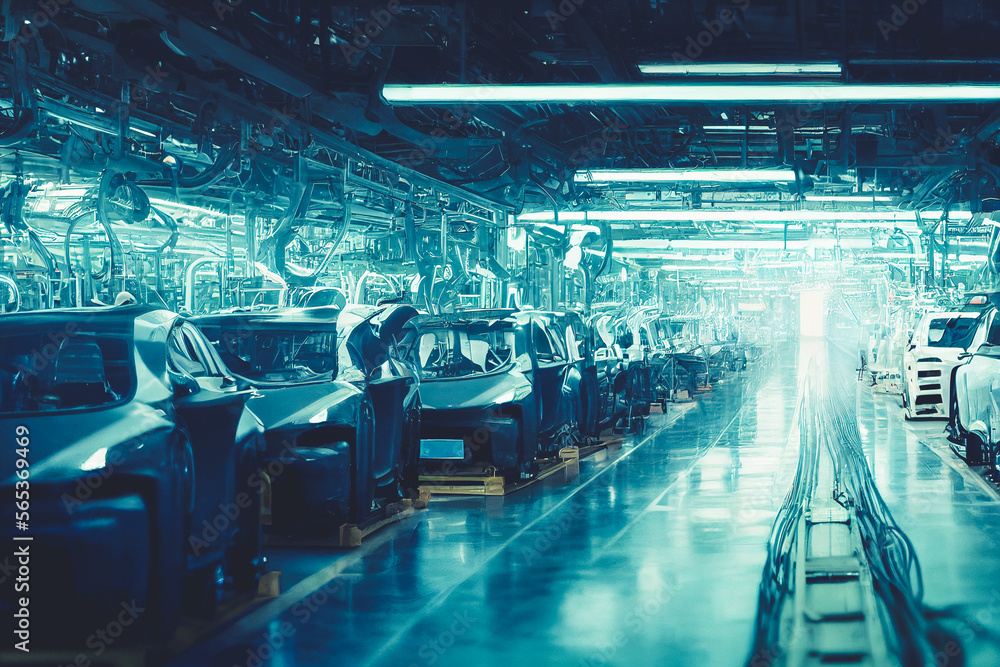 Splendid generative AI of automotive industry with assembly line ...