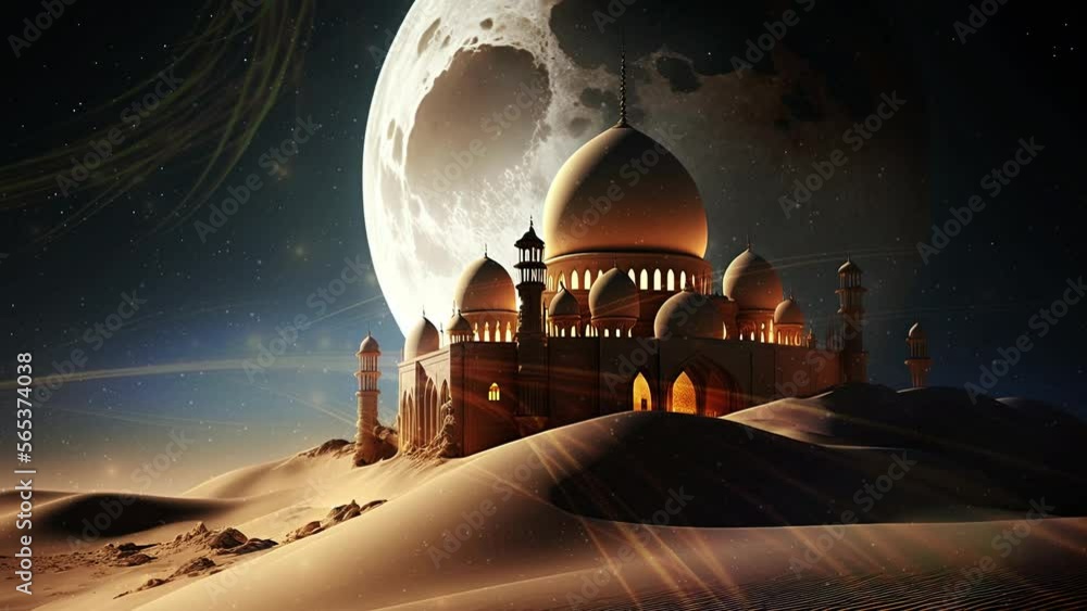 animated islamic background , islamic mosque UHD 4K 30 fps AI ...