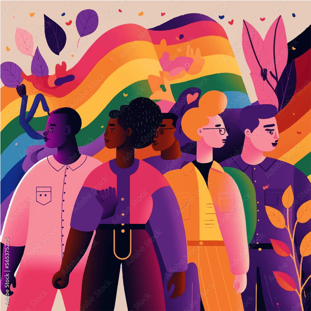 Celebrate diversity with our bold and bright LGBTQ+ illustration ...