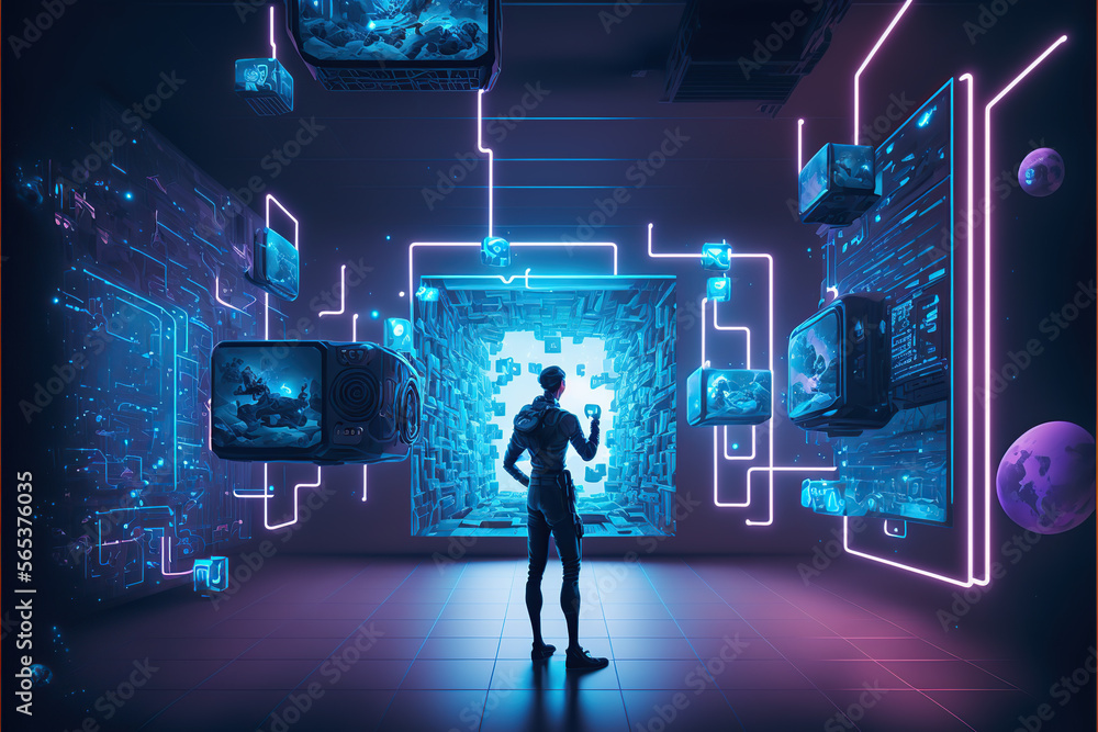 Explore metaverse technology with computer generated environment ...