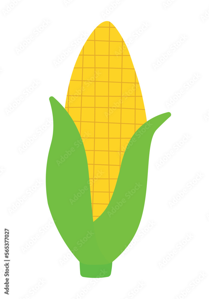 Flat Corn Icon Clipart Vegetable Cartoon Animated Vector Graphic ...
