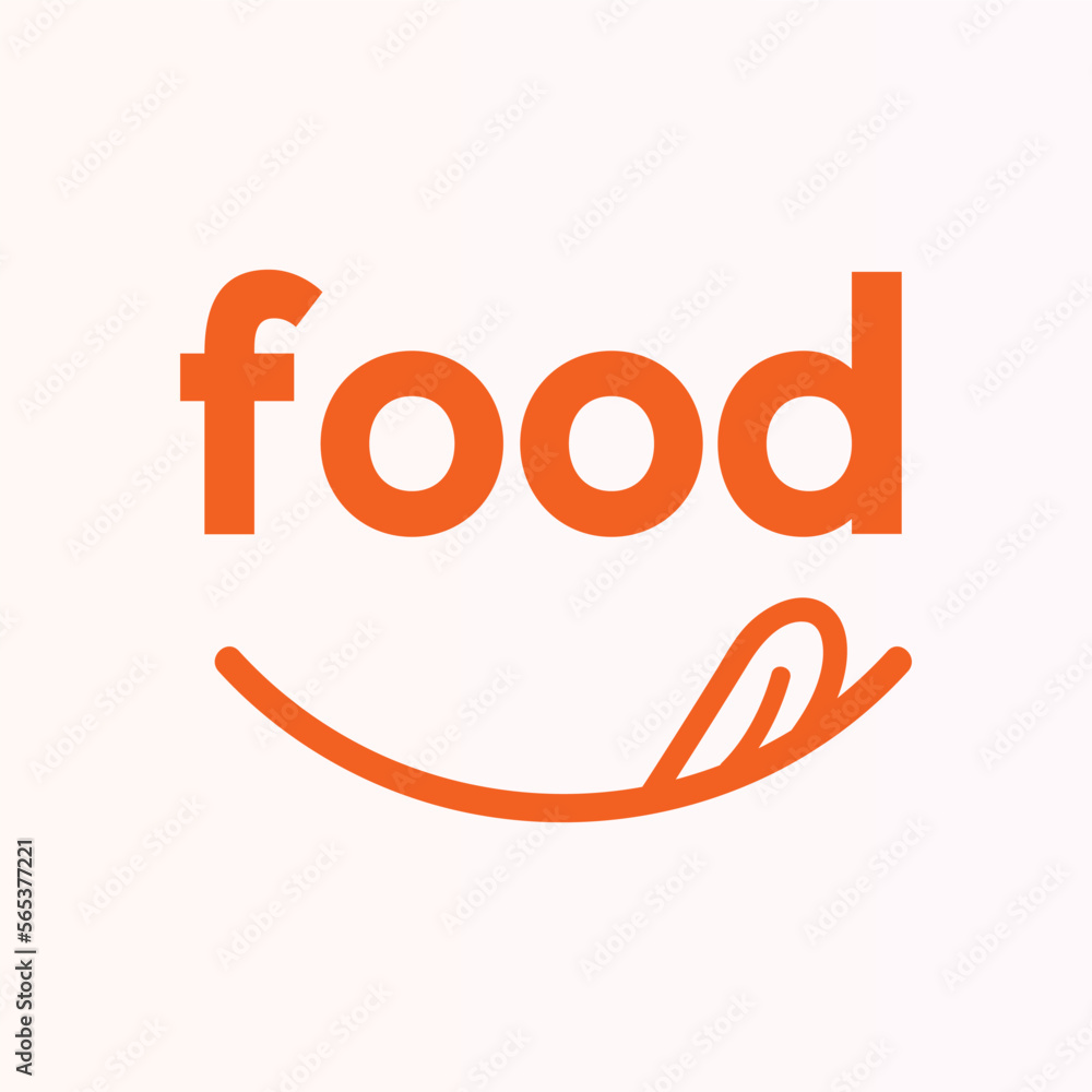 Food logo with smile. Label for food company. Grocery store logo ...