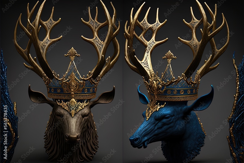 Kings and queens with actual horn crowns Generative AI Stock ...