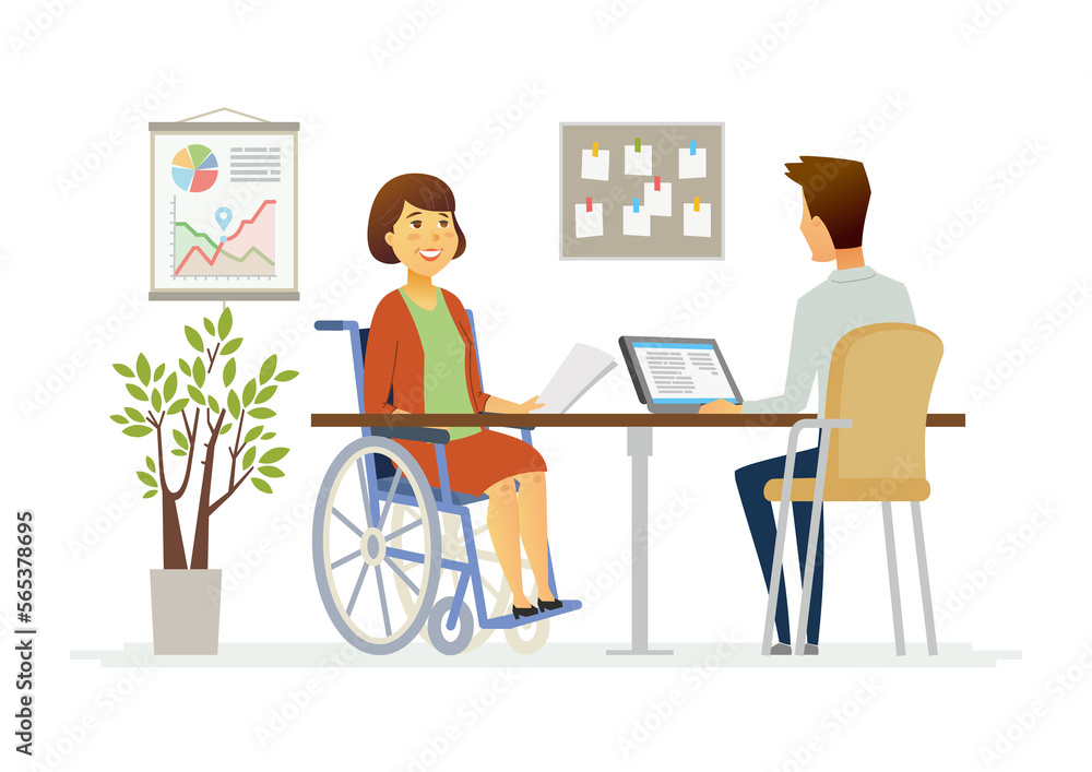 Business interview - cartoon people character illustration Stock ...