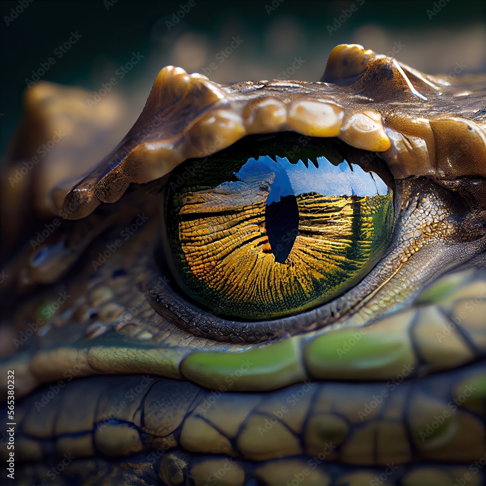 crocodile eye, ai art Stock Illustration | Adobe Stock