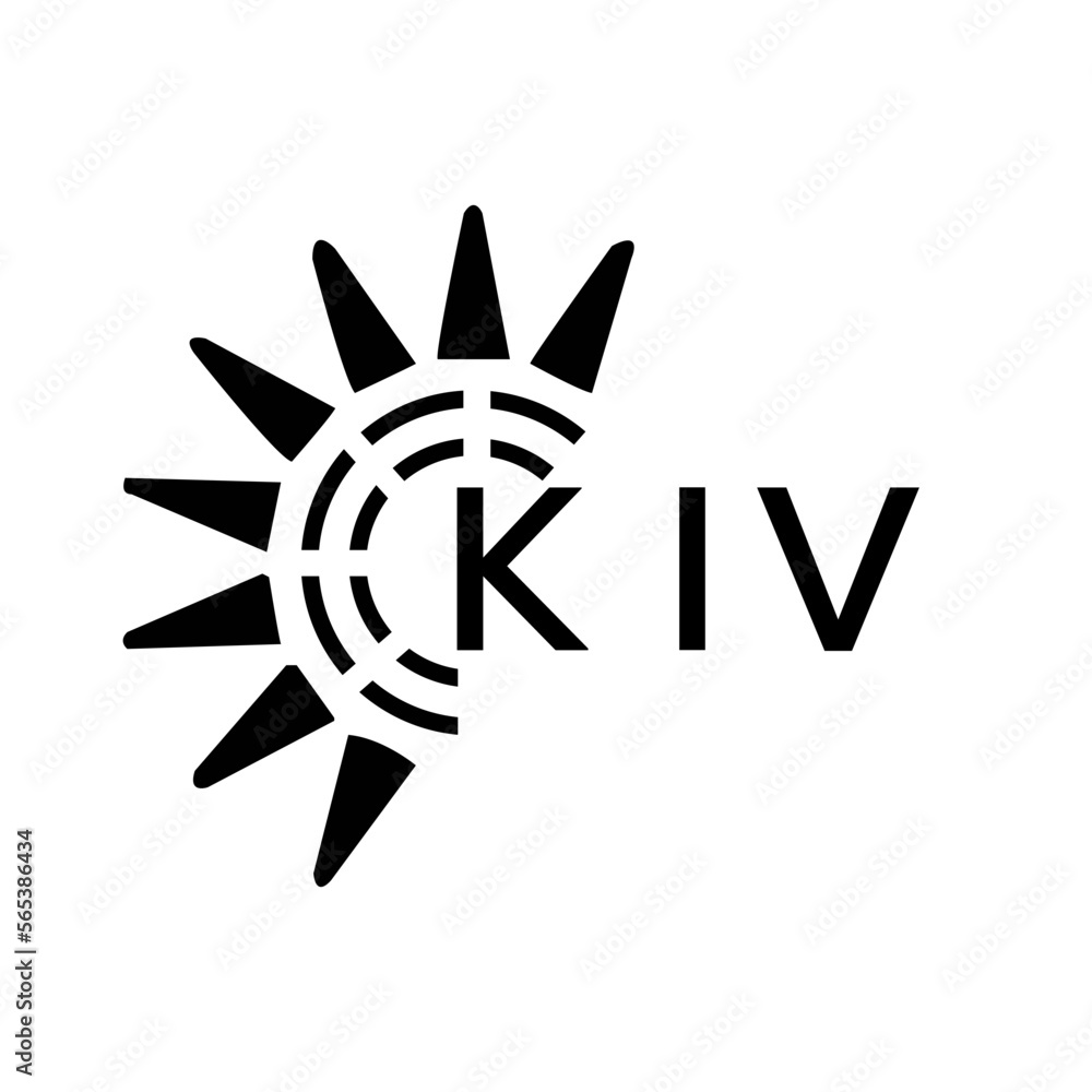KIV letter logo. KIV image on white background and black letter. KIV ...