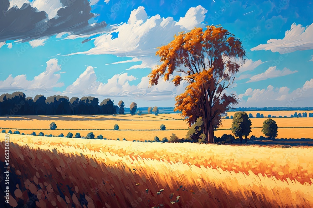 Wheat Field Painting